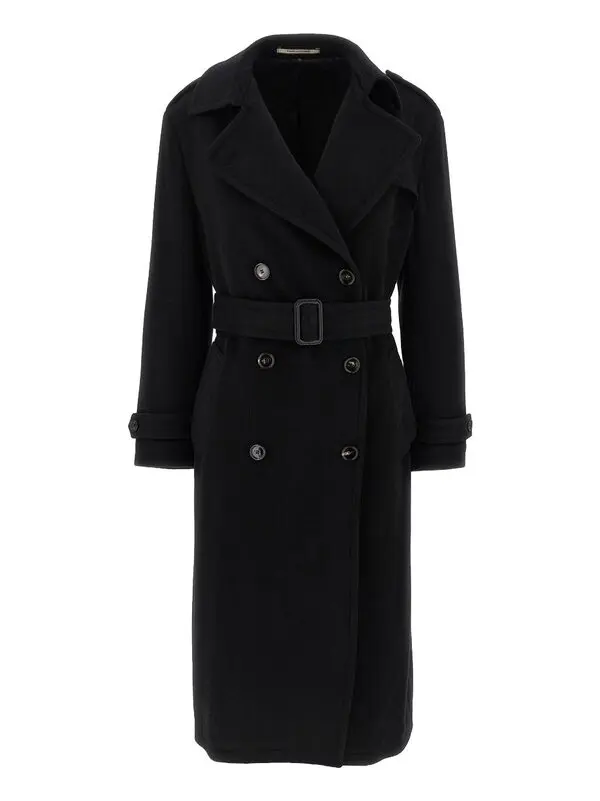 Tagliatore Double-breasted Wool-cashmere Coat - Black