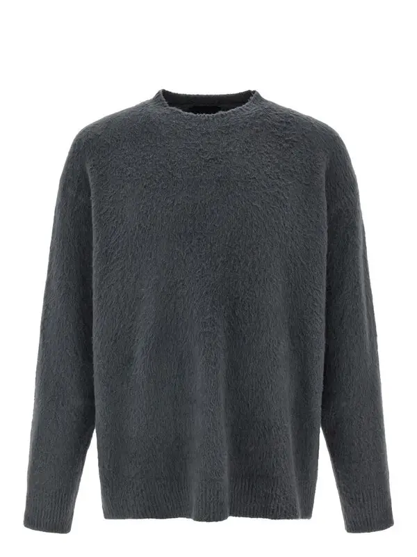 ROBERTO COLLINA Shearling-effect Cotton Blend Sweater - Gray