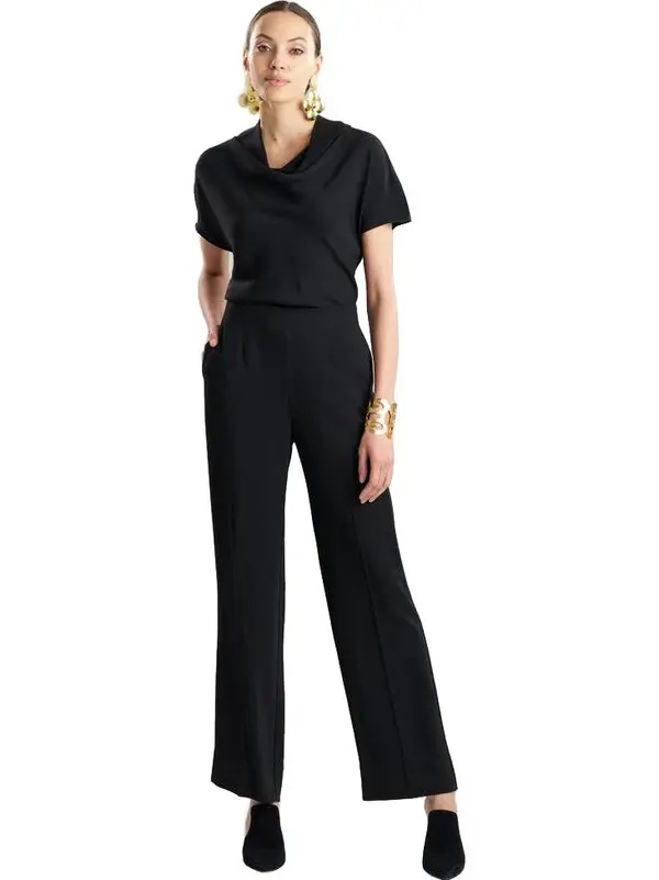 Natori Stretch Crepe Side Zip Trouser - Black