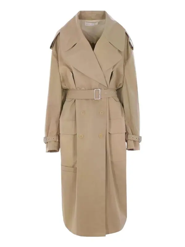 NICCOLO PASQUALETTI Chain-detail Belted Trench Coat - Neutrals
