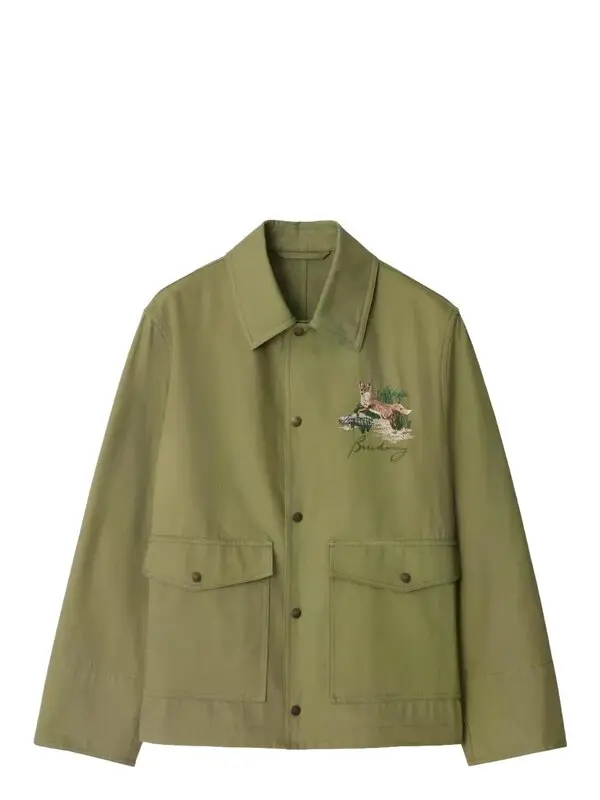 Burberry Fox Embroidered Jacket - Green