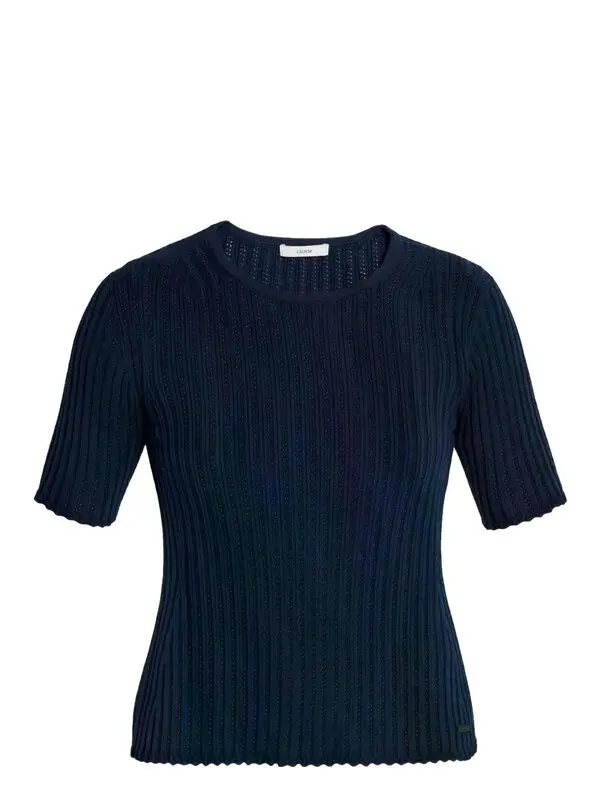 Erdem Ribbed Short-sleeve Top - Blue