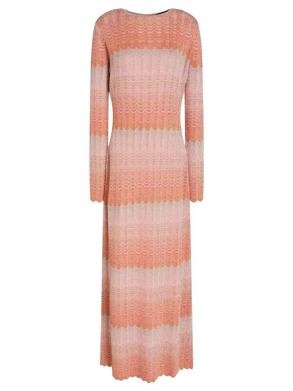 Missoni Cutout Metallic Crochet-knit Maxi Dress - Baby Pink
