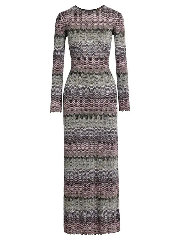 Missoni Cutout Metallic Crochet-knit Maxi Dress - Baby Pink