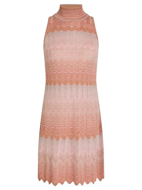 Missoni Metallic Crochet-knit Mini Dress - Baby Pink