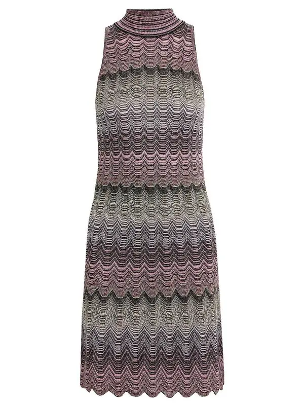 Missoni Metallic Crochet-knit Mini Dress - Baby Pink