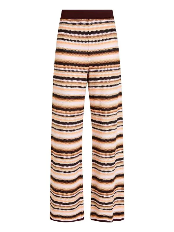 Missoni Striped Crochet-knit Wide-leg Pants - Neutral