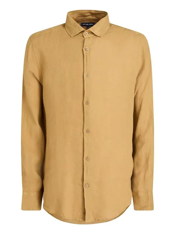 Frescobol Carioca Antonio Linen Shirt - Mustard