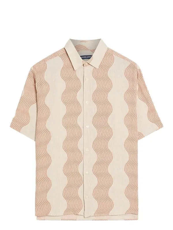 Frescobol Carioca Printed Linen Shirt - Cream