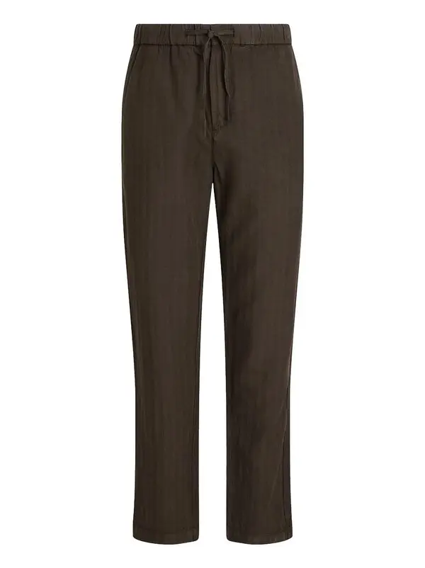 Frescobol Carioca Oscar Herringbone Lyocell-blend Pants - Chocolate