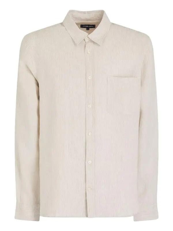 Frescobol Carioca Telles Striped Linen Shirt - Ecru