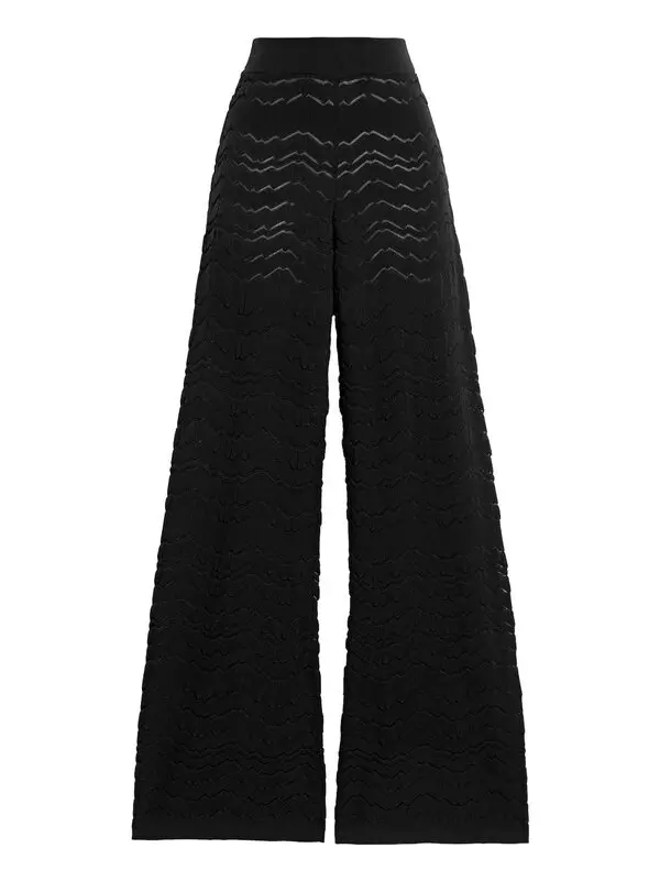 Missoni Crochet-knit Flared Pants - Black