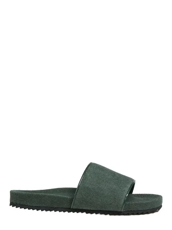 Frescobol Carioca Renato Canvas Slides - Dark Green