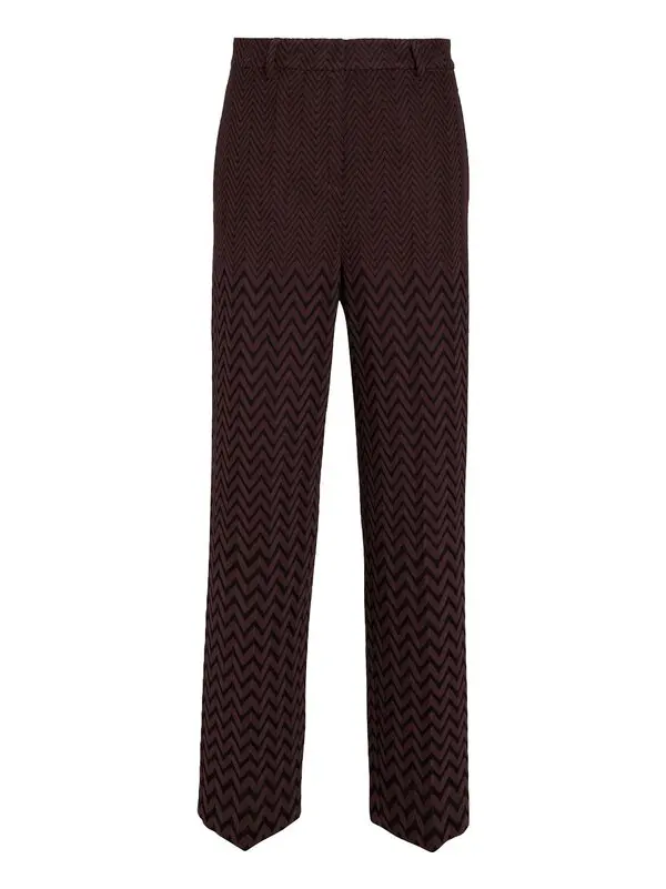 Missoni Jacquard-knit Wide-leg Pants - Chocolate