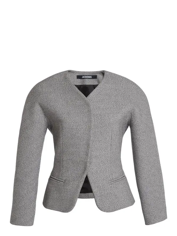 Jacquemus Ovalo Crepe Petite Jacket - Grey