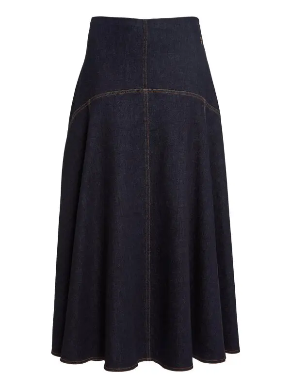 Jacquemus De-nîmes Triangle Denim Midi Skirt - Navy