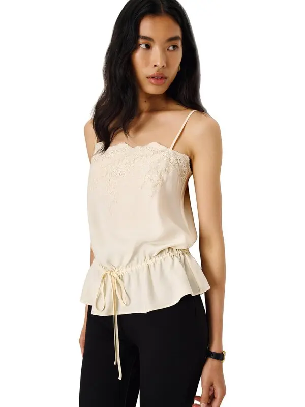REFORMATION Silvia Silk Top - Ivory