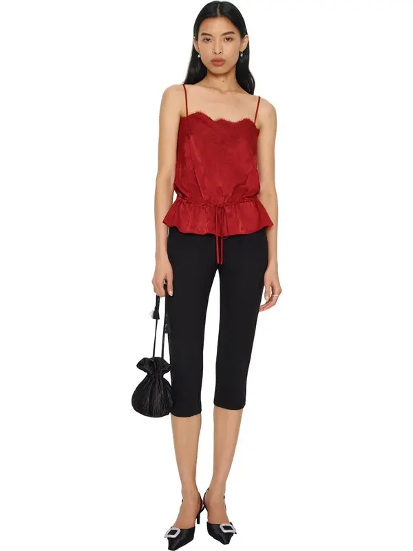 REFORMATION Silvia Silk Top - Red
