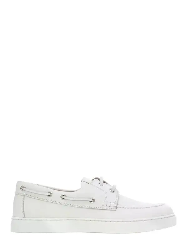GIANVITO ROSSI Leather Lace-up Boat Shoes - White