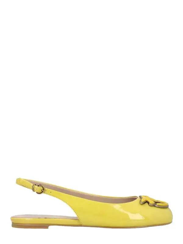 Pinko Slingback Embellished Flat Pumps - Yellow