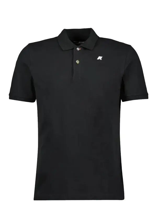 K-WAY Two-button Pique Polo Shirt - Black