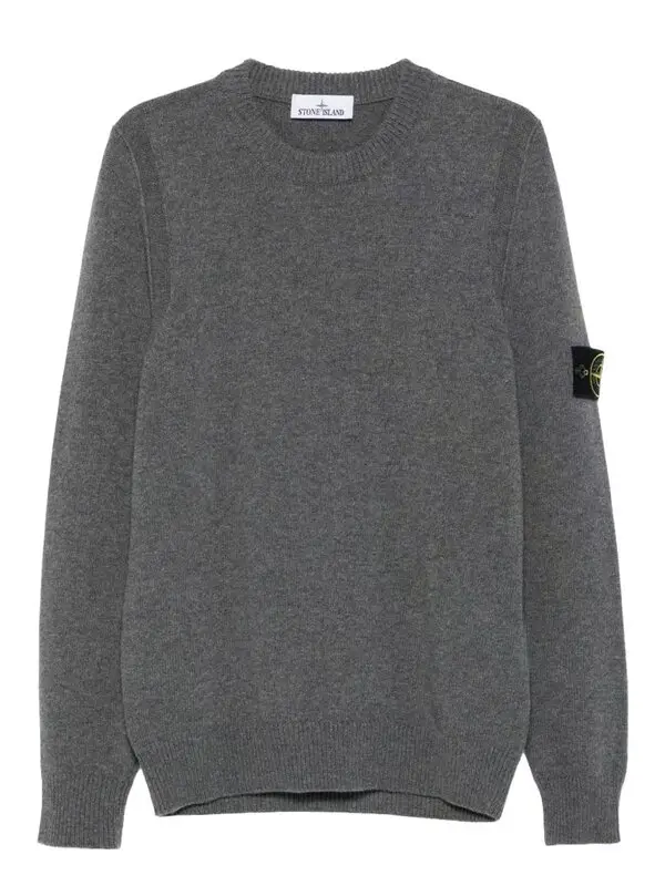 Stone Island Crew-neck Sweater With Patch - Grey