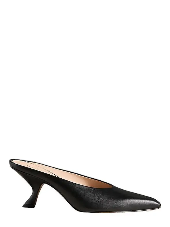 Maeve Heeled Mules - Black Leather