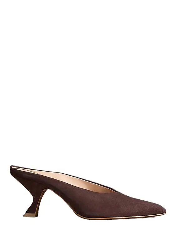Maeve Heeled Mules - Brown Suede