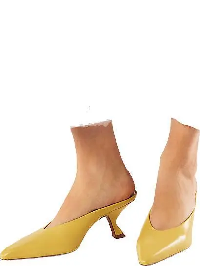Maeve Heeled Mules - Butter Yellow