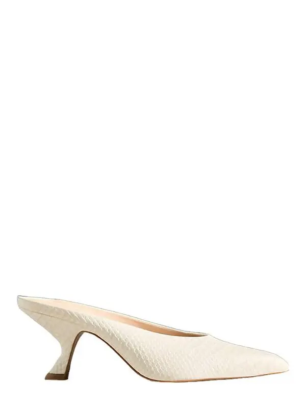 Maeve Heeled Mules - Ivory Snake