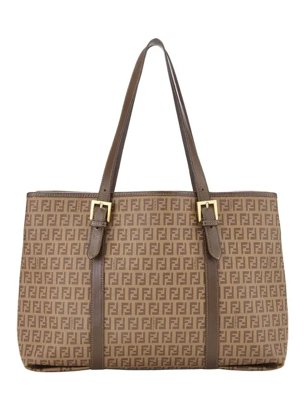 Fendi Zucchino Coated Canvas Tote - Brown