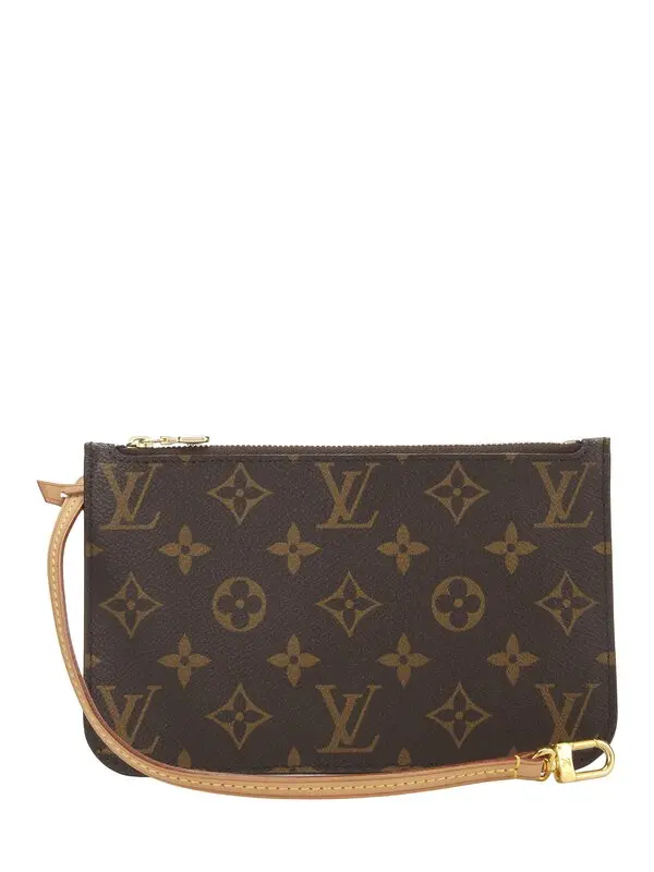 LOUIS VUITTON Monogram Neverfull Pouch Nm Wristlet - Brown