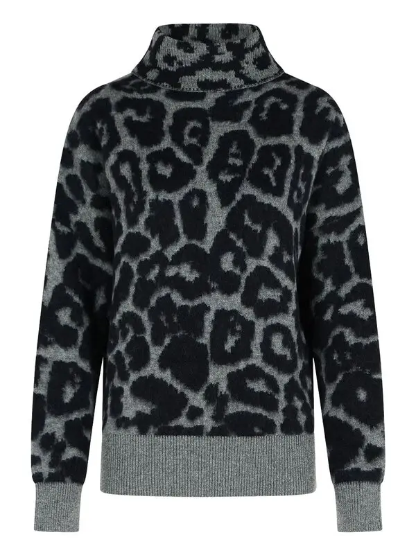 Stella McCartney Wool Leopard Print Jumper - Black