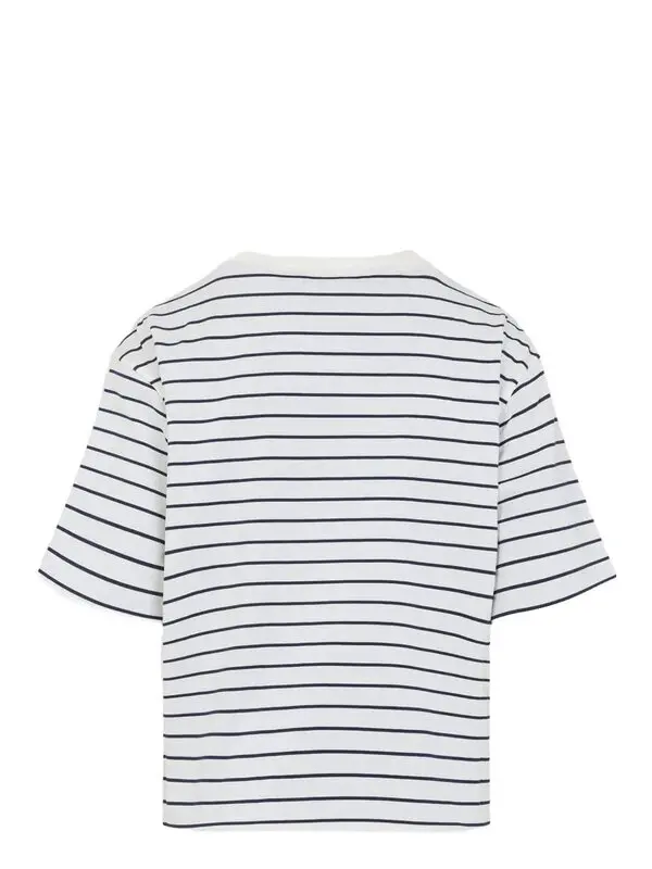 Miu Miu Striped Jersey T-shirt - Cacao+blu+bianco