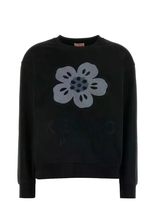 Kenzo Boke Flower-embroidered Sweatshirt - Black