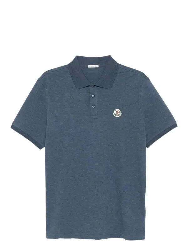 Moncler Logo-patch Polo Shirt - 794 Blue