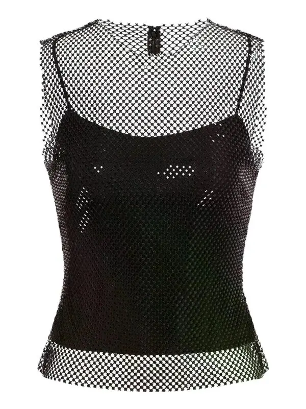 Alberta Ferretti Mesh Vest - Black