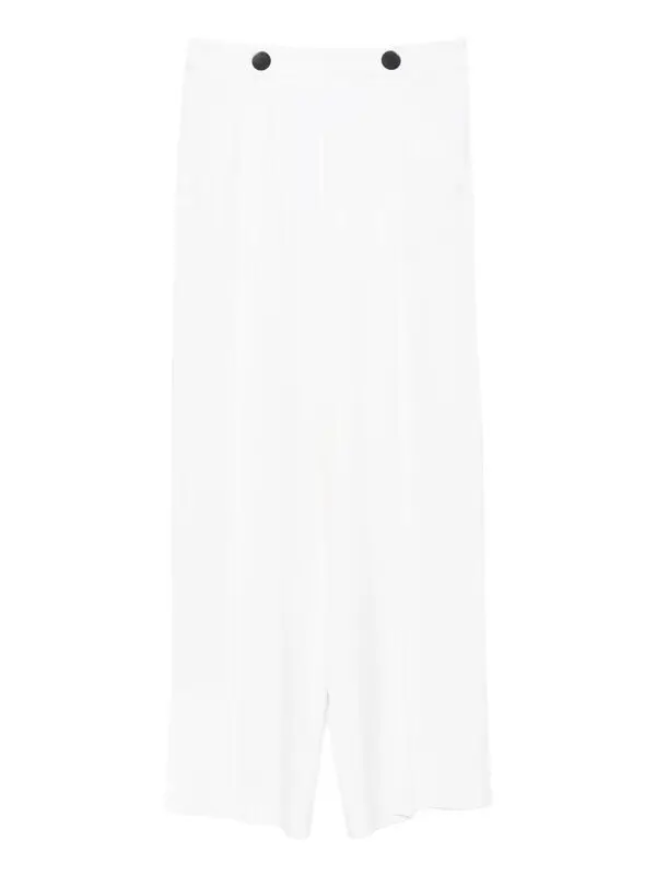 Giorgio Armani Button-fastening Silk Trousers - White