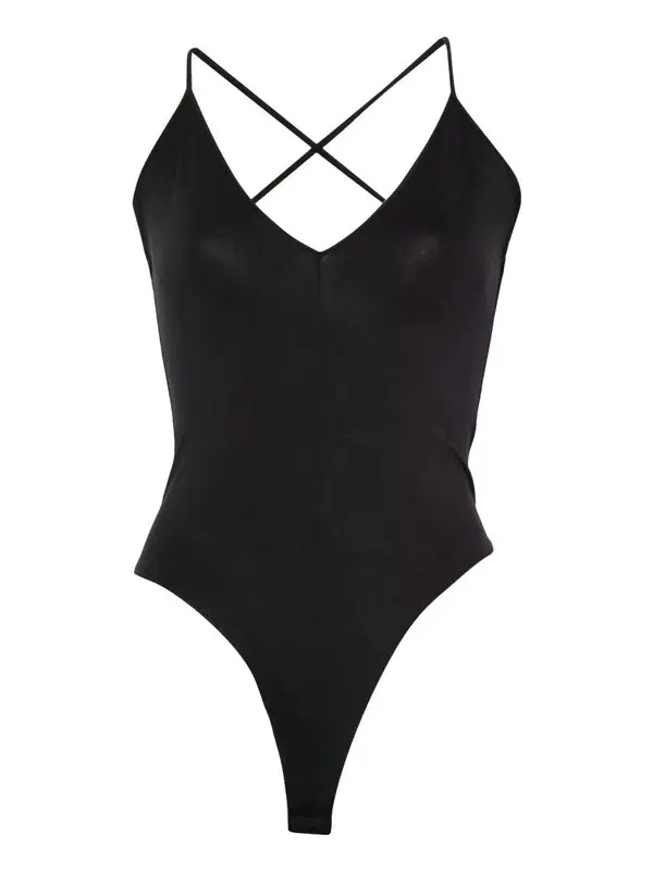 Wardrobe.NYC V-neck Bodysuit - Black