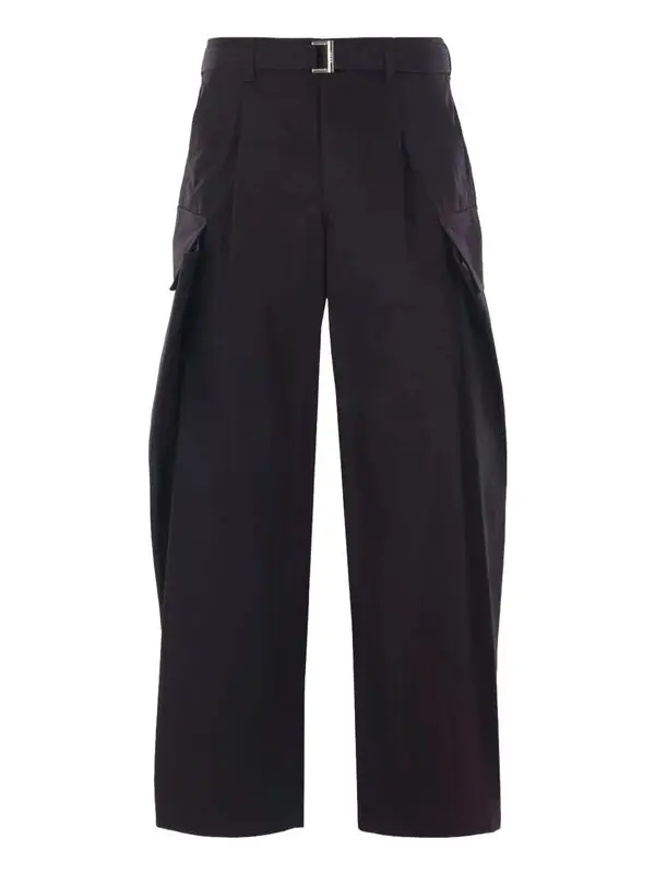 Sacai Belted Wide-leg Trousers - Black