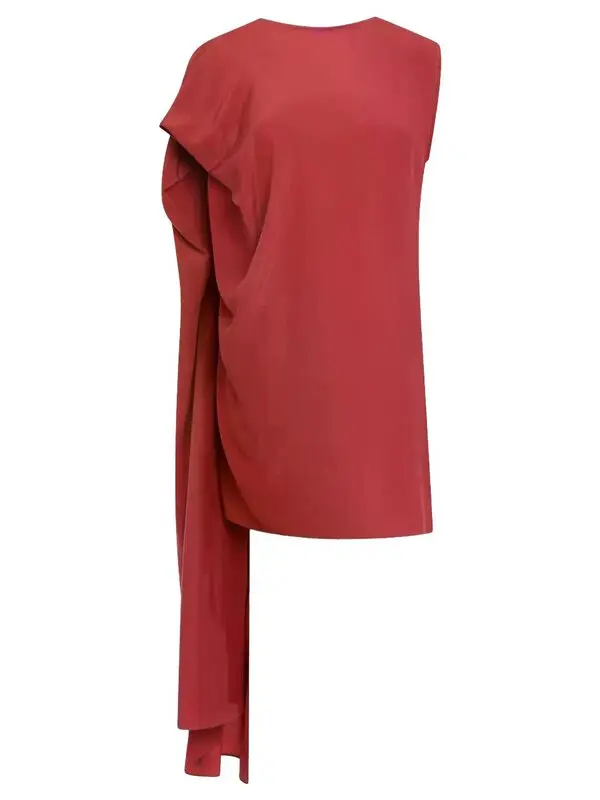 GIANLUCA CAPANNOLO Batwing-draped Silk Dress - Red