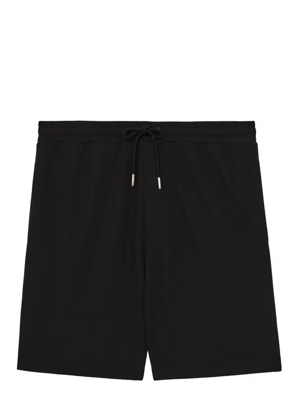 REISS Textured Drawstring Barber Shorts - Black