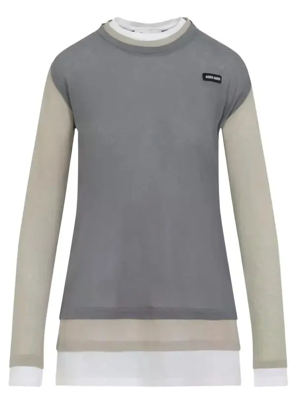 Miu Miu Layered Long-sleeve Top - Grey