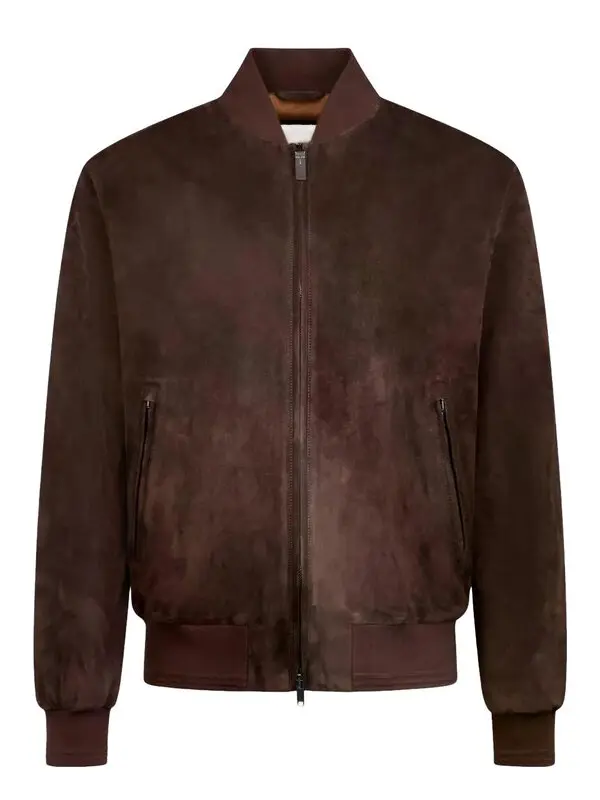 TOD'S Suede Bomber Jacket - Brown