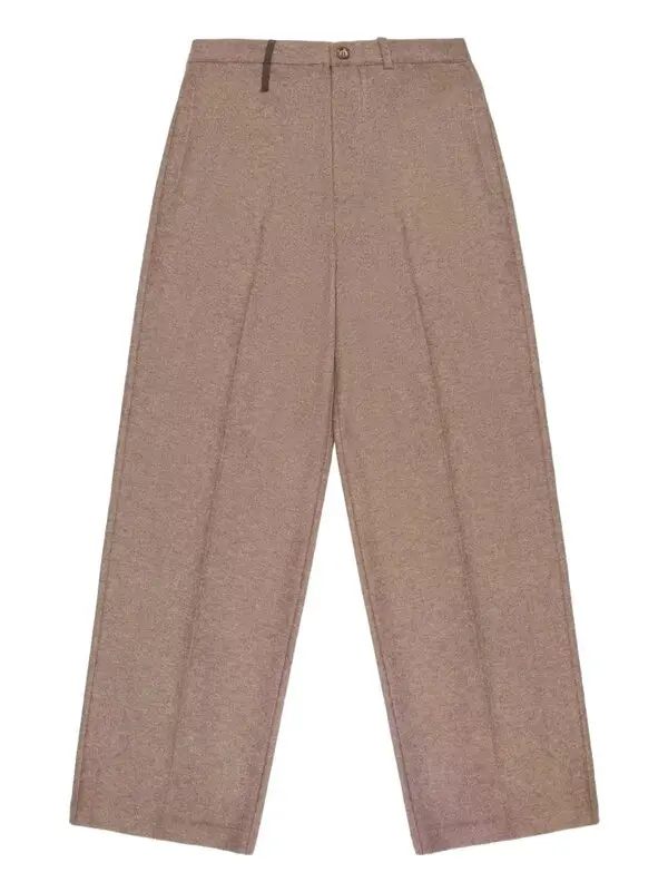 Bally Leather-trimmed Wool Trousers - Neutrals