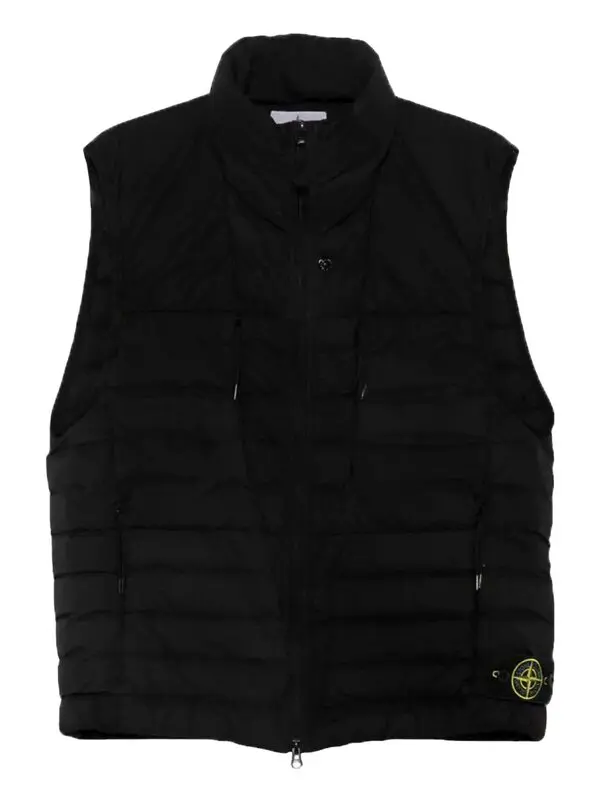 Stone Island Quilted High-neck Vest - Black