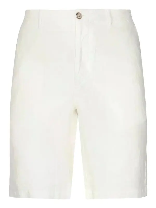Fedeli Bellows-pocket Linen Shorts - White