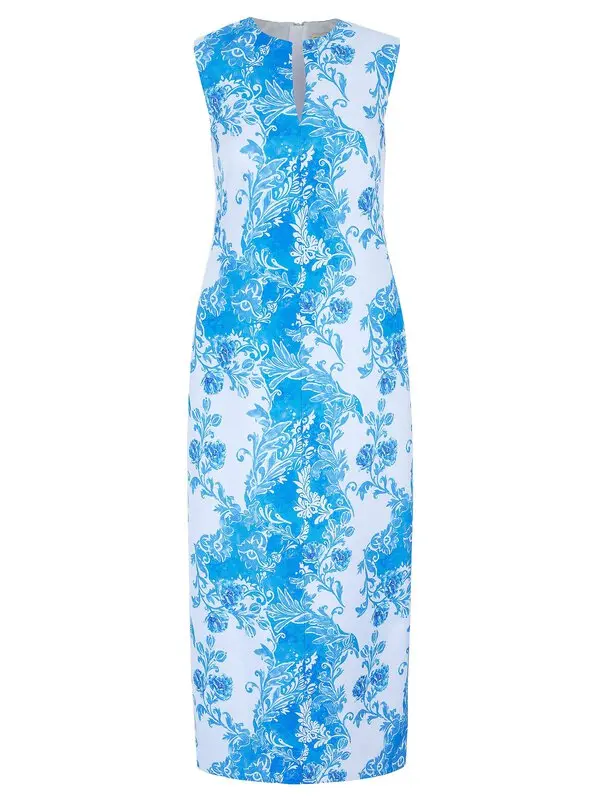 EMILIA WICKSTEAD Ludie Damask Floral Dress - Blue
