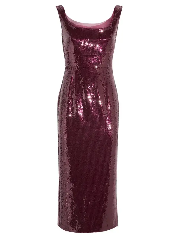 Roland Mouret Sequin-embellished Midi Dress - Burgundy