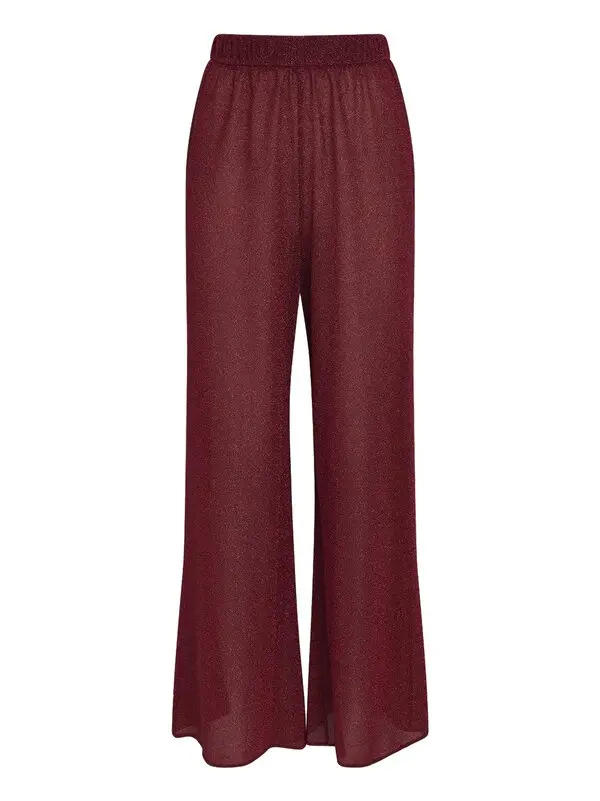Oseree Metallic Lumiere Trousers - Burgundy